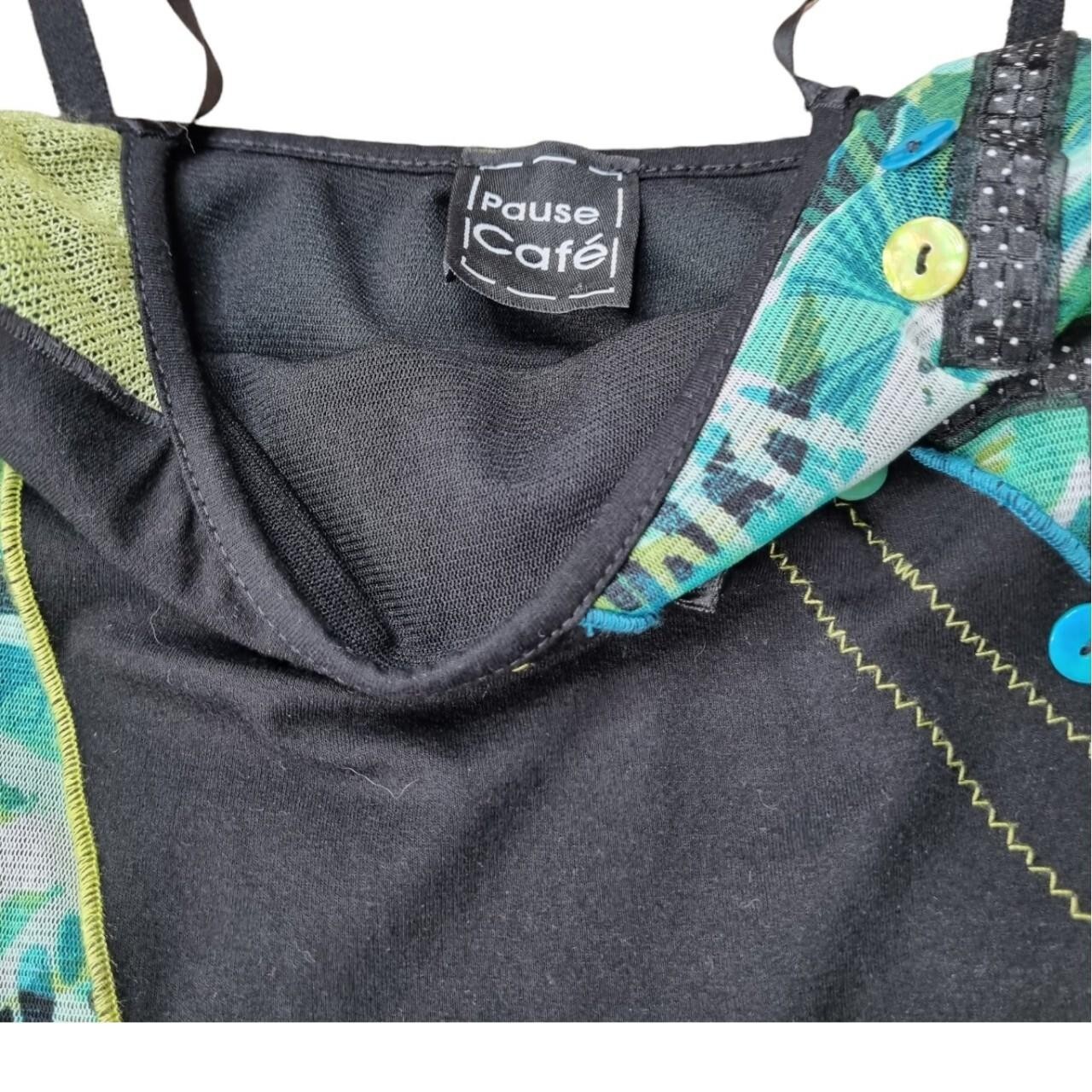 Pause Cafe Cami top with turquoise mesh over lay Y2k | eBay UK