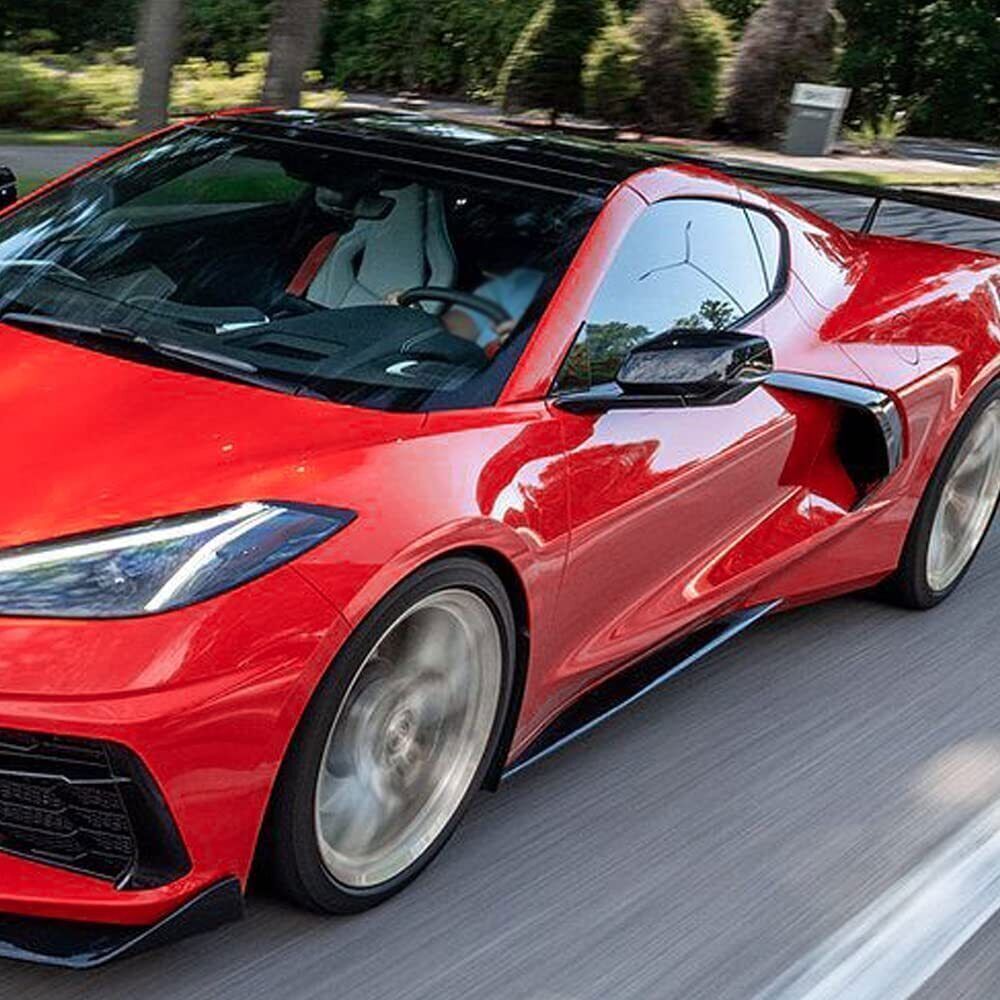 2X CARBON FLASH Side Skirts For 2020-2023 Corvette C8 Rocker Panel GM ...