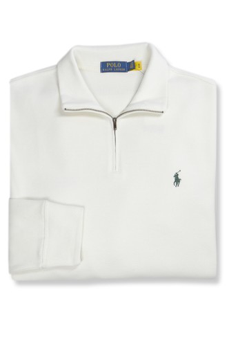 Polo Ralph Lauren Mens Cream French Rib QZip 1/4 Zip Sweater, Large L ...