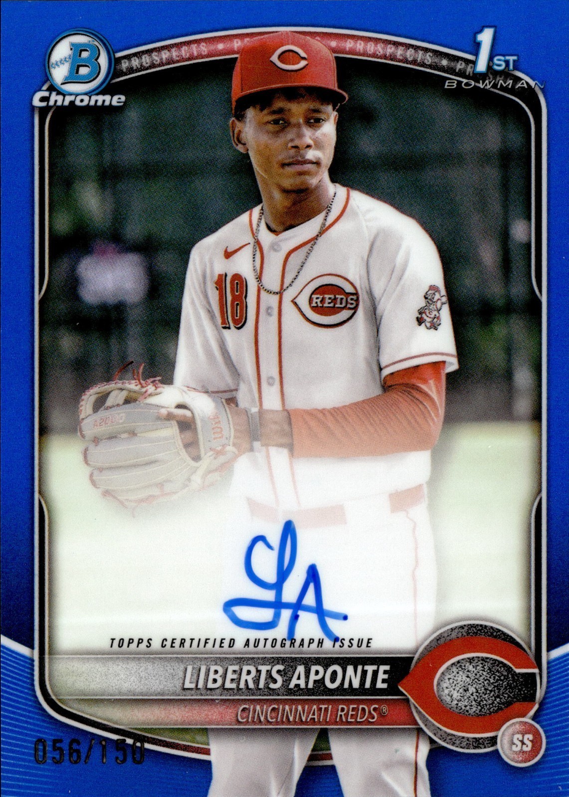 2025 Bowman Chrome - Prospect Autographs Liberts Aponte, Liberts Aponte ...