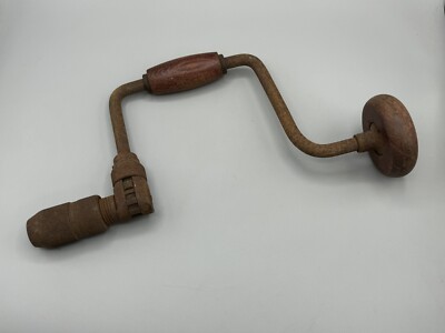 Vintage Antique Hand-Held Screwdriver Crank Drill Wood Handle & Turn ...
