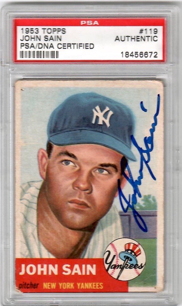 1953 Topps #119 John Sain N.Y. Yankees PSA/DNA Certified Authentic ...