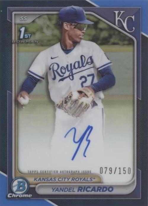 2024 Bowman Chrome - Prospect Autographs Yandel Ricardo #CPA-YRI Blue ...