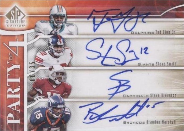 2009 SP Signature Edition - Party of 4 Signatures #P-MGBS Steve Smith ...