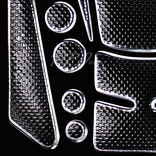 3D 8" Perforated Black Tank Pad+Fuel Cap Cover for 2004-2017 GSXR-600 ...