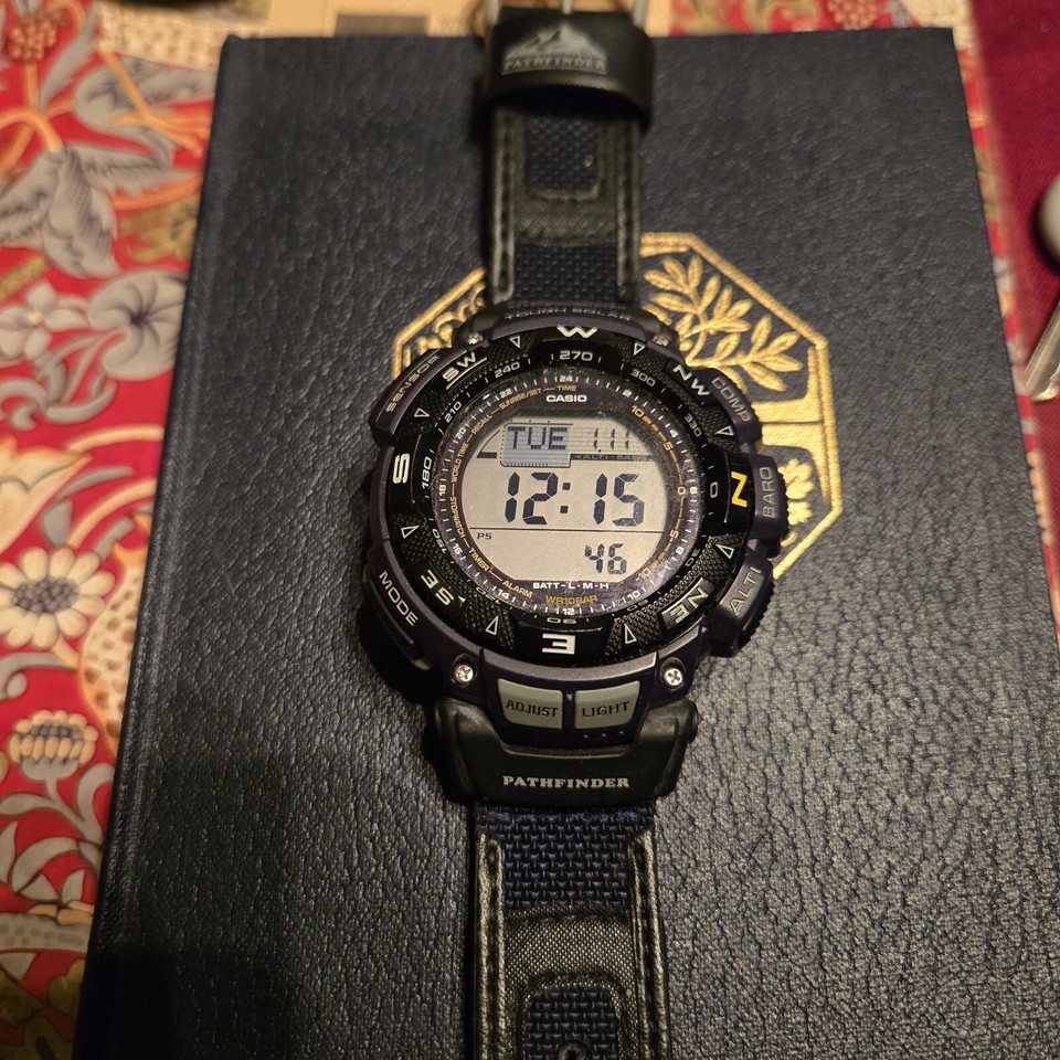Casio RARE pag-240b Blue Pathfinder ,like New .working | eBay