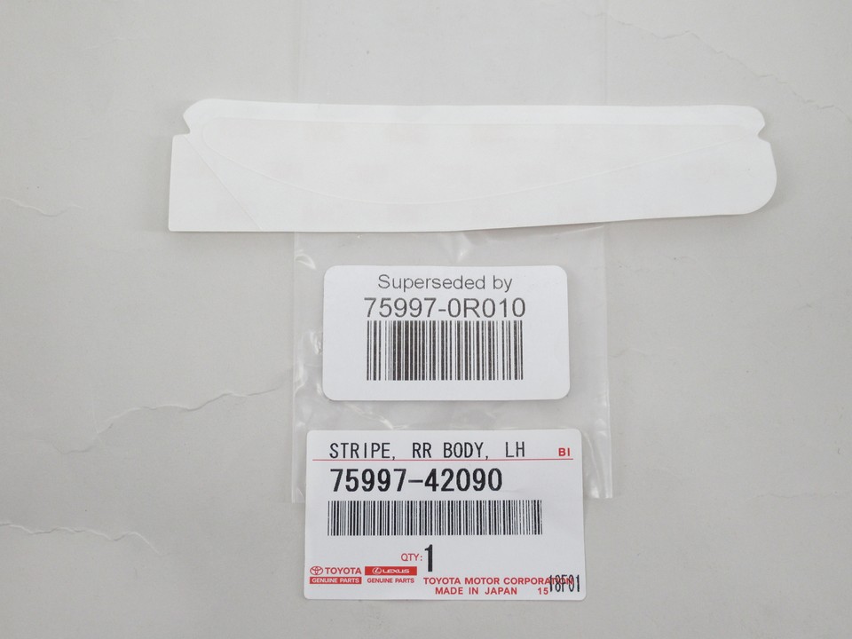 Genuine OEM Toyota 75997-0R010 Driver Rear Body Side Stripe Trim Tape ...