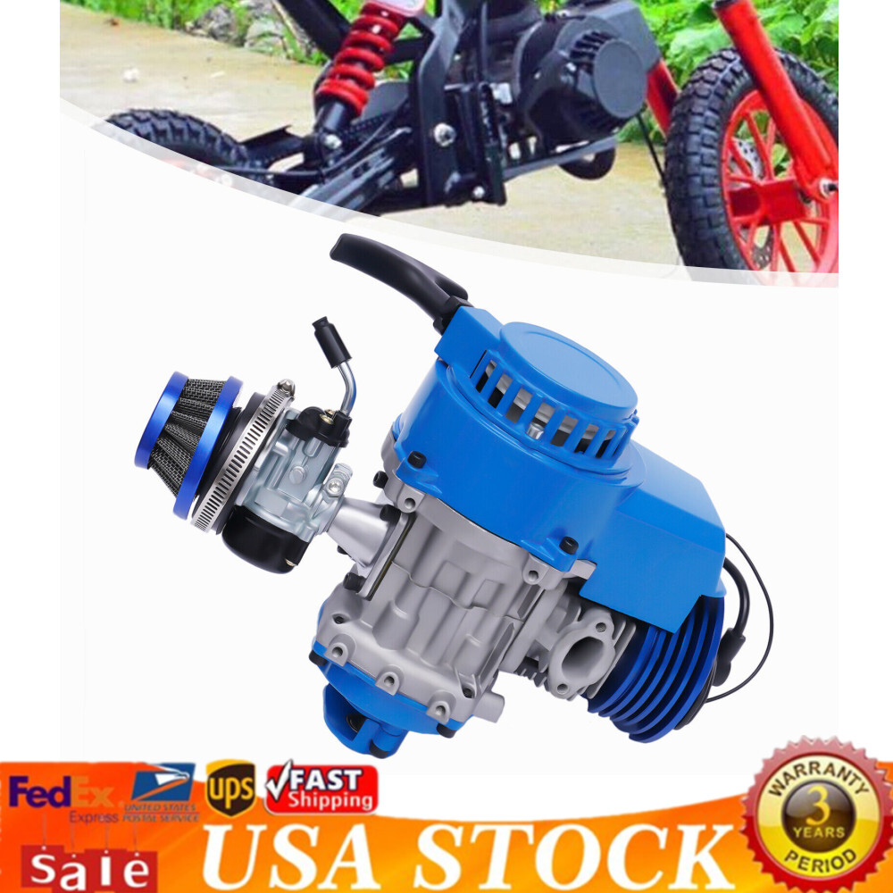 Performance Racing Blue 49cc 2stroke Engine Motor Mini Pocket Quad Dirt ...