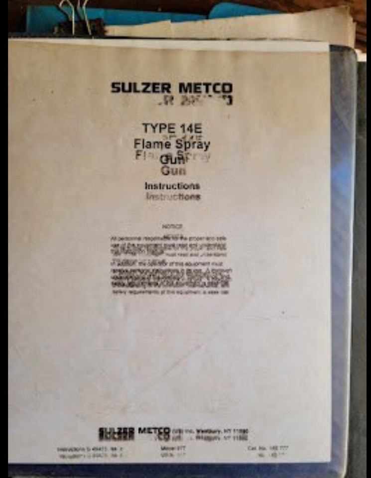 Metco Roadrunner Metalizing Equiptment | eBay