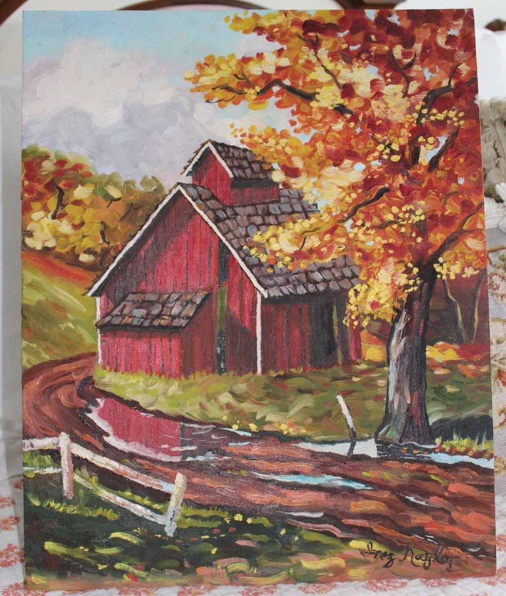 Old Red Barn Canvas Winter Scenes Pictures Old Red Barn Canvas Wall