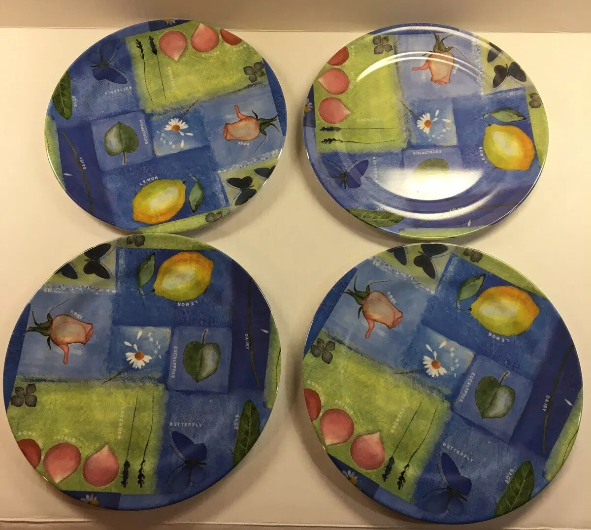 4 Evolution Sakura Melamine Melmac Dinner Plates Garden Theme ...