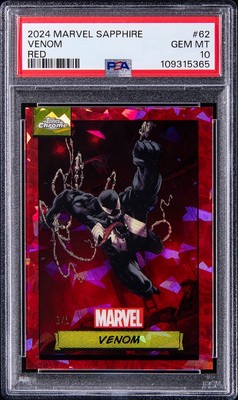 2024 Marvel Topps Chrome Sapphire Venom Red Refractor /5 Psa 10 Gem MT ...