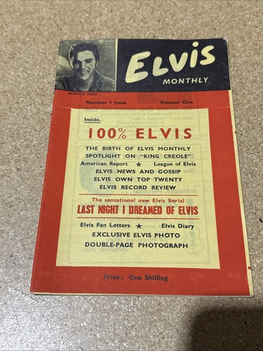 VTG Elvis Monthly Vol 1 No 1 “100% Elvis” UK Fan Magazine c1959–1960 | eBay