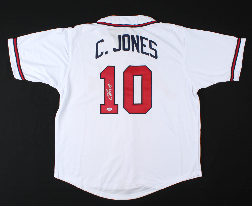 Chipper Jones Signed Atlanta Braves Jersey (PSA COA) HOF 8xAll Star 3rd ...