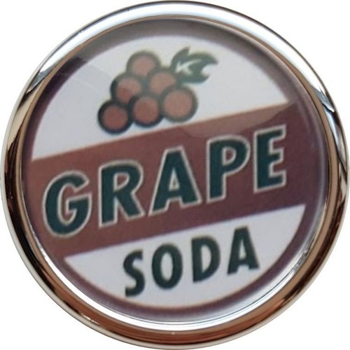 GRAPE SODA UP PARODY DISNEY CHROME SILVER COLOUR EDGE BUTTON BADGE | eBay