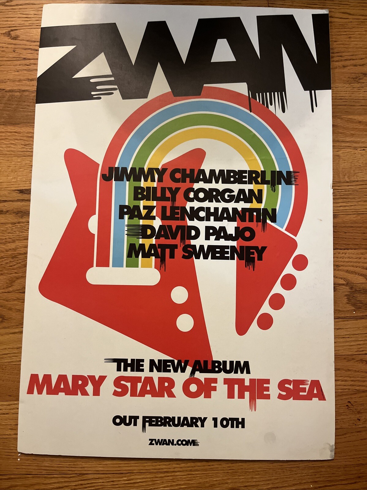 Rare 2003 Zwan Mary Star Of The Sea 20x30 Record Store Promo Poster ...
