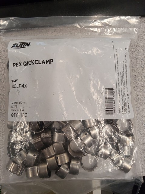ZURN QICKCLAMP STAINLESS STEEL CRIMP RING 3/4 IN. per 30 Each for sale ...