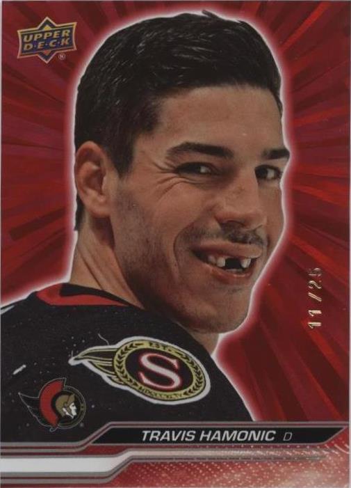 2023-24 Upper Deck Extended Series - Outburst Red #595 Travis Hamonic ...
