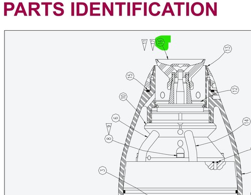 Ransburg AERO4016-03 57mm Plastic Bell Cup AEROBELL 33 Rotary Atomizer ...