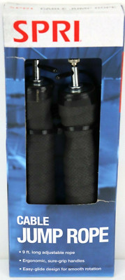 SPRI Cable Jump Rope 9' Adjustable Sure Grip Smooth Rotation Exercise ...