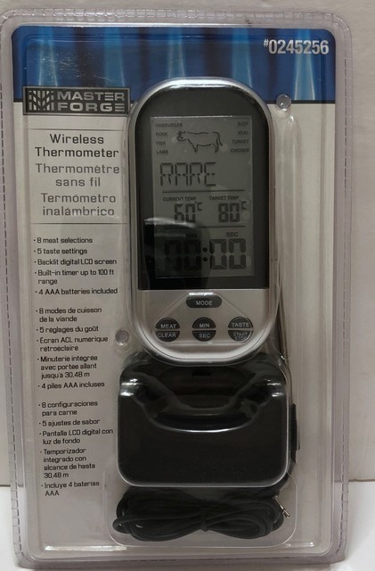 Master Forge Wireless Grill Thermometer up to 100ft Range Programmable ...