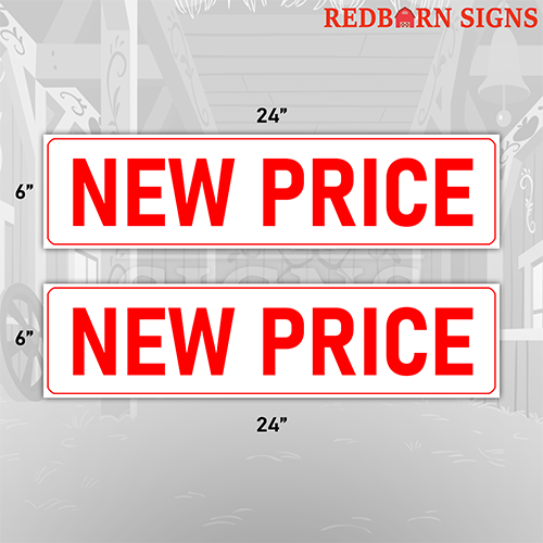 New Price 6"x24" REAL ESTATE RIDER SIGNS Double Sided 2PK - Visible and ...
