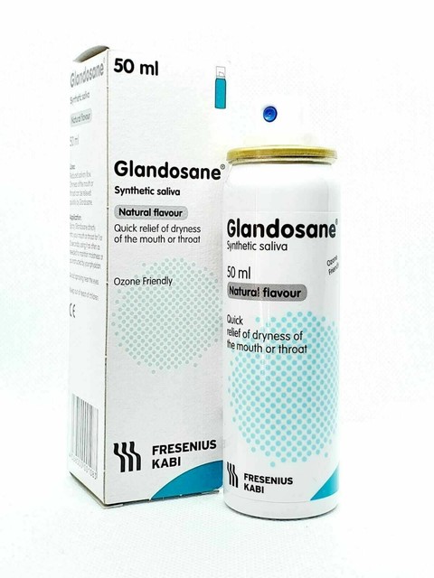 2 X Glandosane Synthetic Saliva Spray 50ml Peppermint Relief From Dry ...