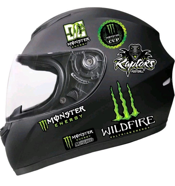 39x Stickers 2 Sheets MONSTER Raptors Motorbike Moto GP Dirt Bike Quad ...