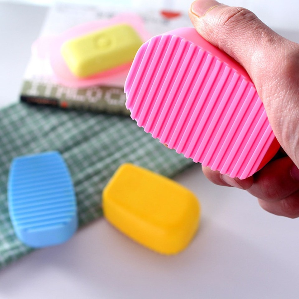 2 Count Silicone Laundry Brush Hand Washing Clothes Tools Scrubber ...