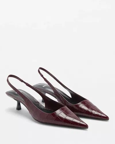 MANGO MNG Women's Vino Croc Effect Slingback Court Shoes size 41 US 9.5 ...