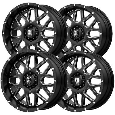 (4) XD Series XD820 Grenade 20x9 5x150 +0mm Black/Milled Wheels Rims 20 ...