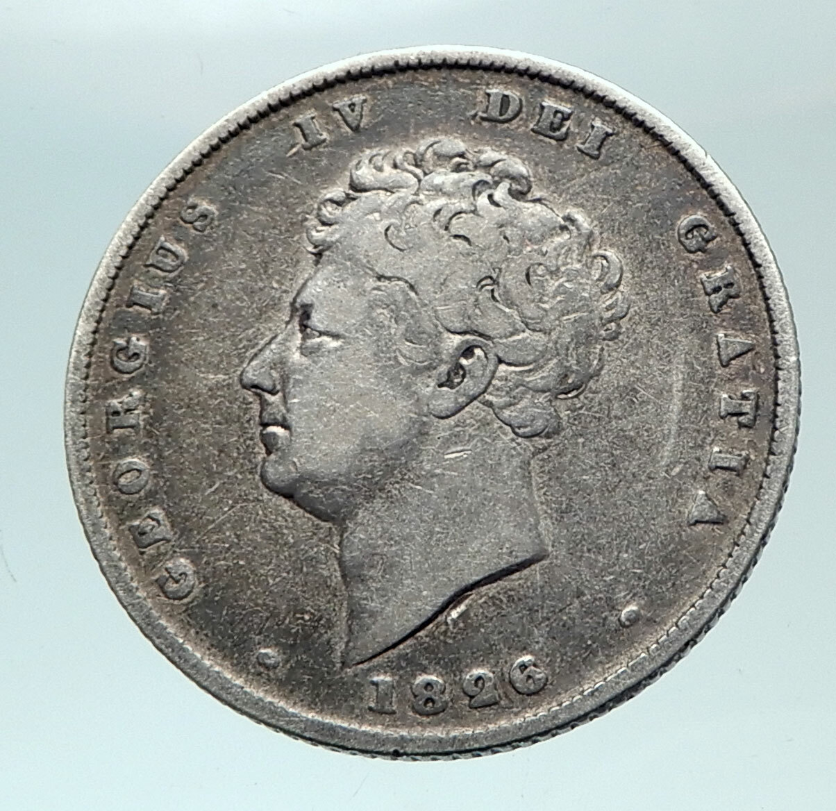 1826 UK Great Britain United Kingdom KING GEORGE IV Silver Shilling ...