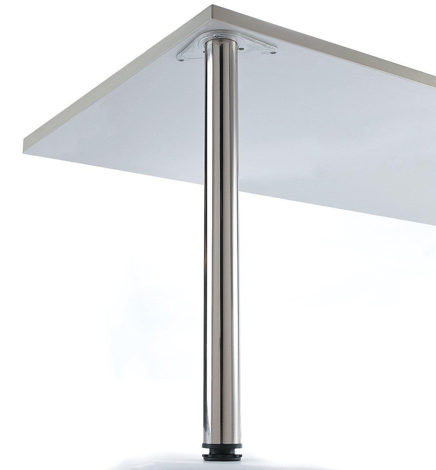 Tubular Steel Legs - Set Of 4 Adjustable Table Leg 28" Satin Nickel ...