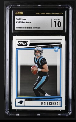 2022 score football matt corral RC Graded 10 Gem Mint Panthers rookie ...