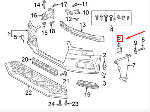 NEW AUDI A4 B9 FRONT BUMPER COVER BRACKET 8W0807277 OEM | eBay