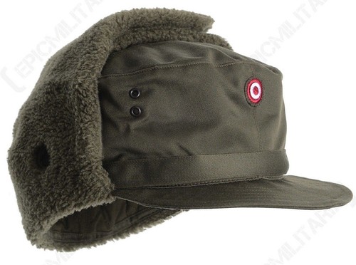 Original Austrian Winter Hat - Army Surplus Cap Quilted Fleece Lined ...