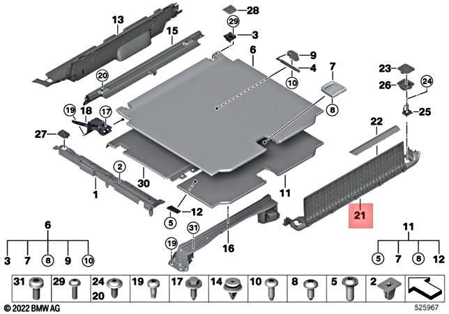 Genuine BMW X5 M F15 F85 X5 25d 25dX 28iX Loading Sill Cover Black ...