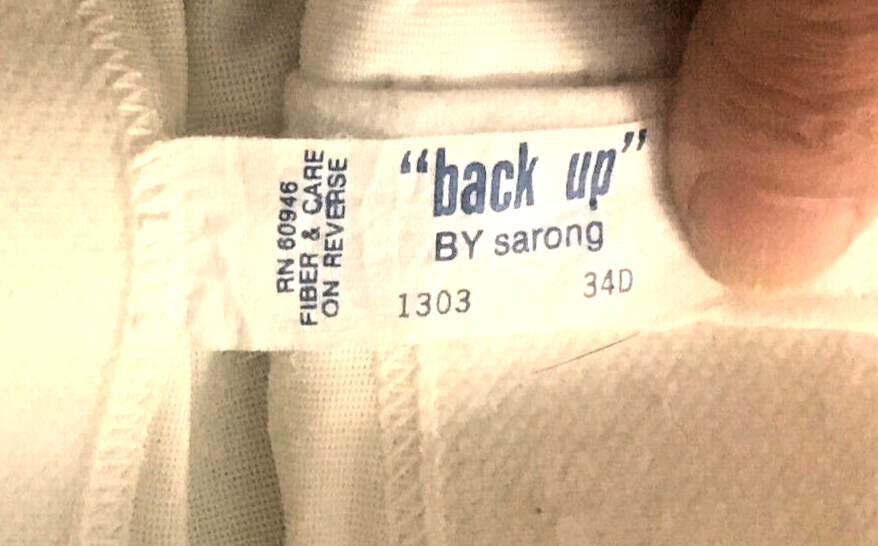 Vtg White Sarong "Back Up" Front-Closure Long Line Bra Sz 34D Worn Once ...