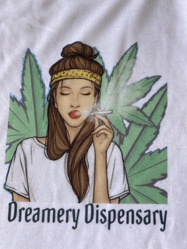 Cannabis Dispensary T-Shirt Pretty Lady Stoner Medical Marijuana Medium ...