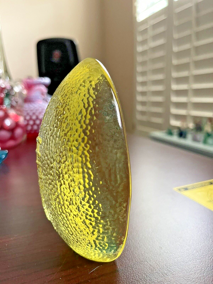 Fenton Glass Football Paperweight Yellow Vintage Ex Condition Rare ...