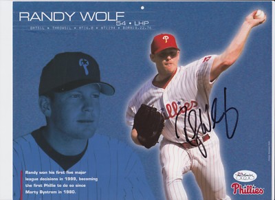 RANDY WOLF PHILADELPHIA PHILLIES SIGNED 8.5X11 MAGAZINE PHOTO AUTO ...