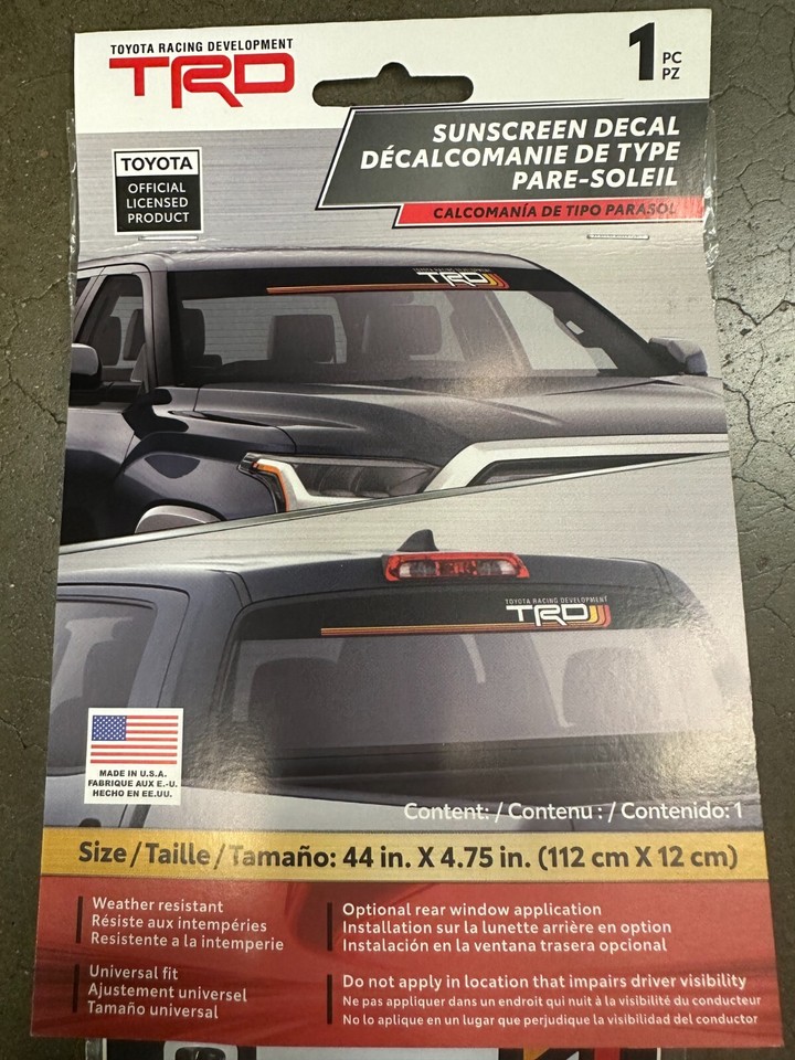 TRD Racing Toyota Retro Sunscreen Decal Officially Licensed Item 44" X ...
