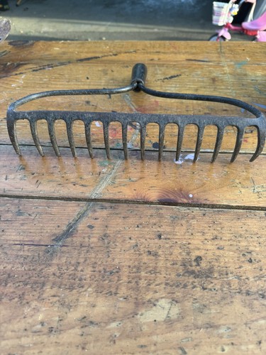 Vintage Primitive Rake Head 14 Tine Wall Hanger | eBay