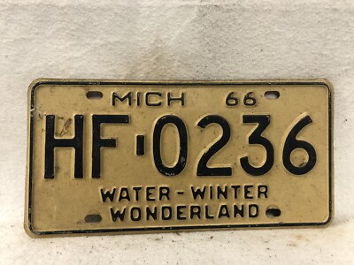 Vintage 1966 Michigan License Plate | eBay