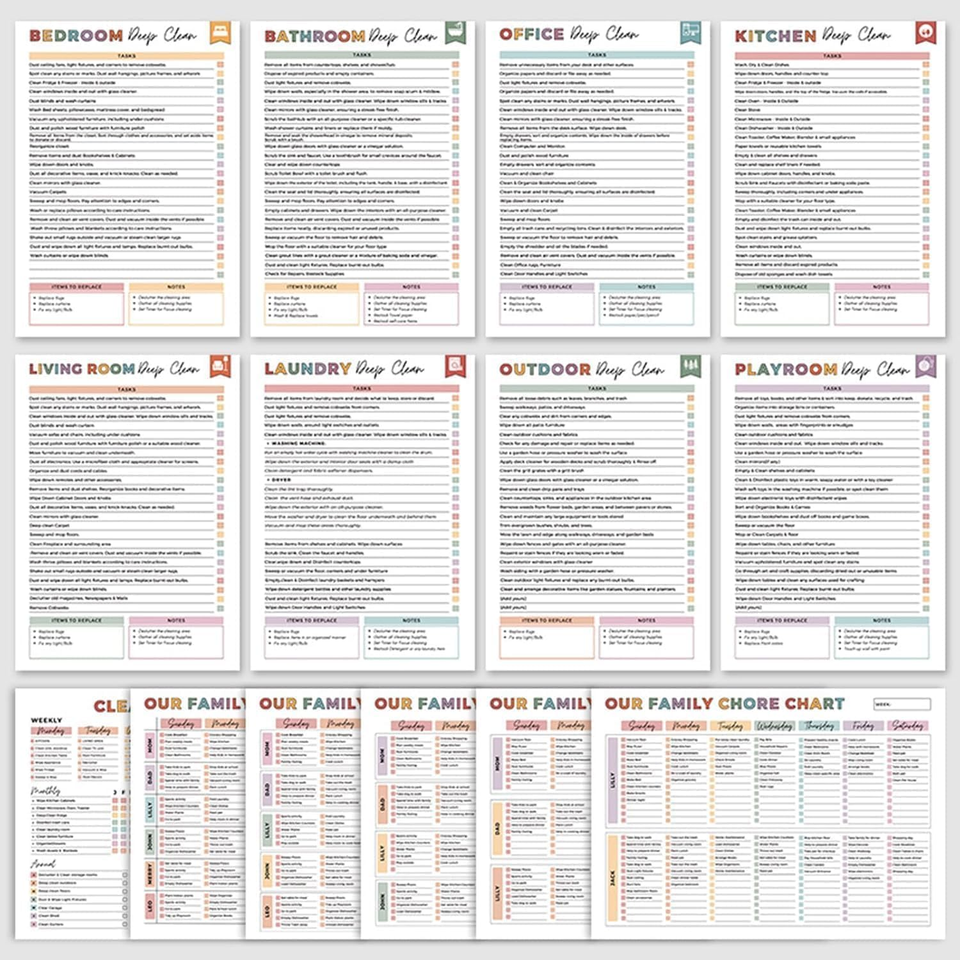 ADHD Cleaning Planner, Household Cleaning Schedule Book Cleaning and ...