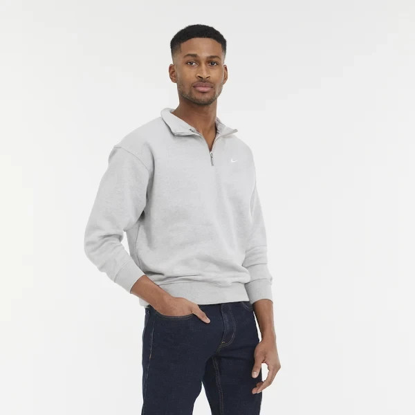 Nike Sportswear Solo Swoosh 1/4 Zip Fleece Top Gray Small DQ5209-063 ...