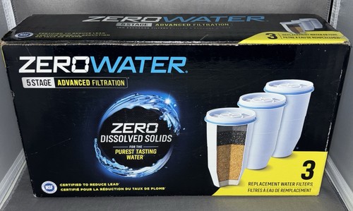 3 Pack ZeroWater 5 Stage Advanced Filtration Replacement Filters for ...