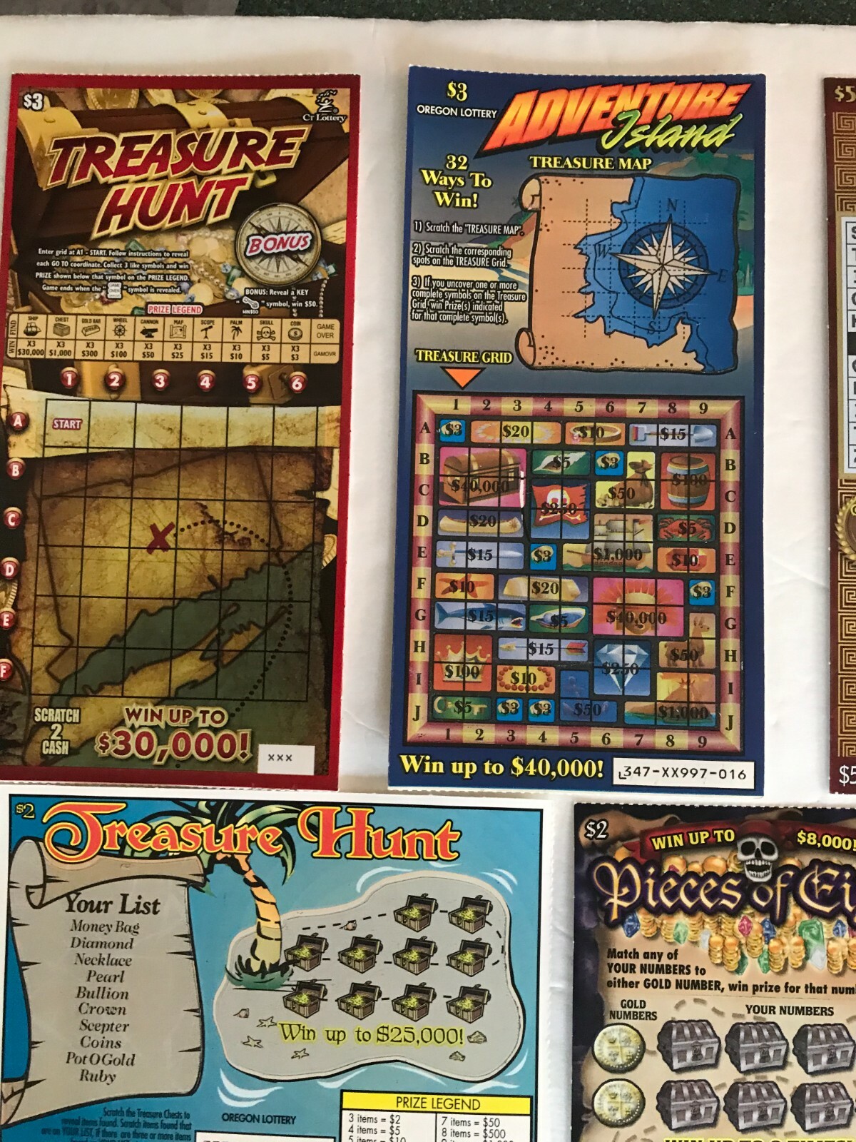 Pirate, Treasure Maps & Treasure Instant SV Lottery Tickets Sets, 12 ...