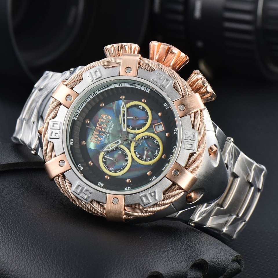 The new invicta large dial steel band high-quality quartz men's watch ...