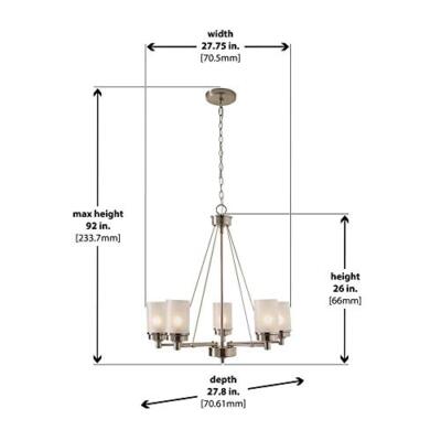 Hampton Bay 5-Light Brushed Nickel Chandelier | eBay